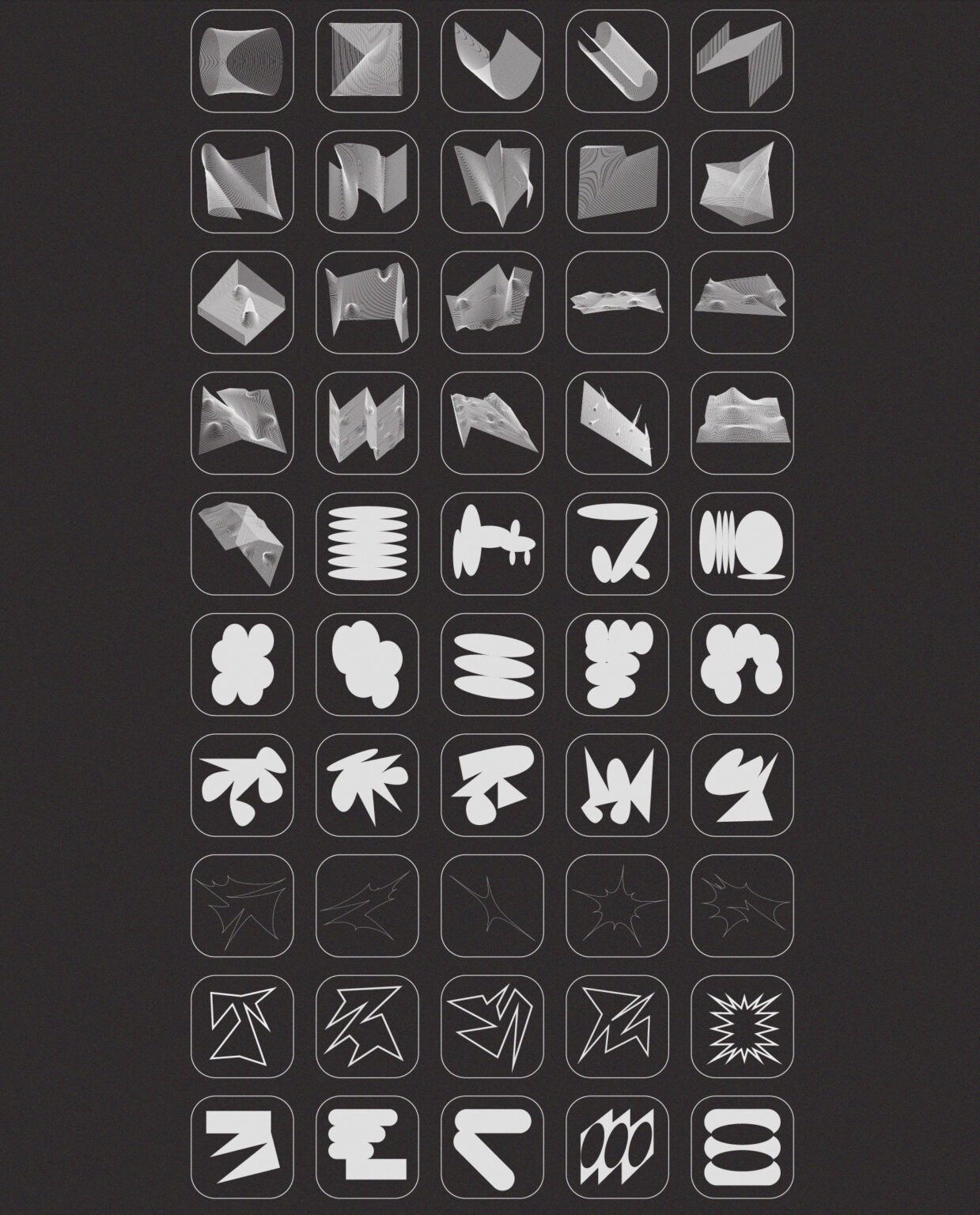 Design Elements Pack #6: 100 Organic Shapes » Dirtybarn