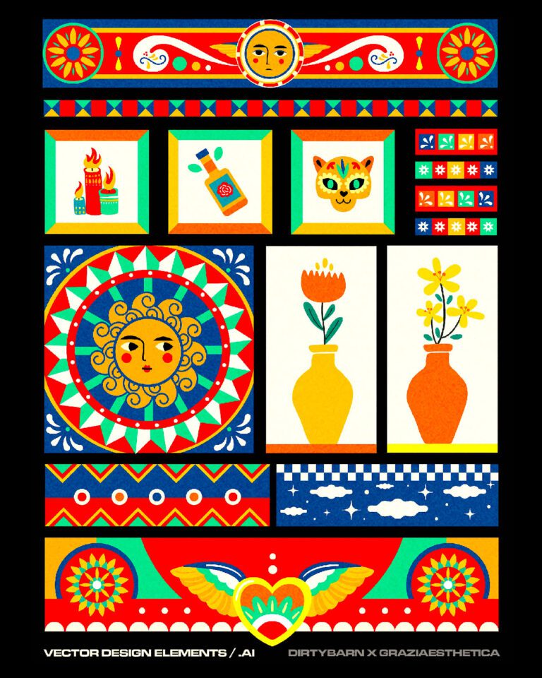 Mexican Style Vector Elements - 15 Pieces » Dirtybarn