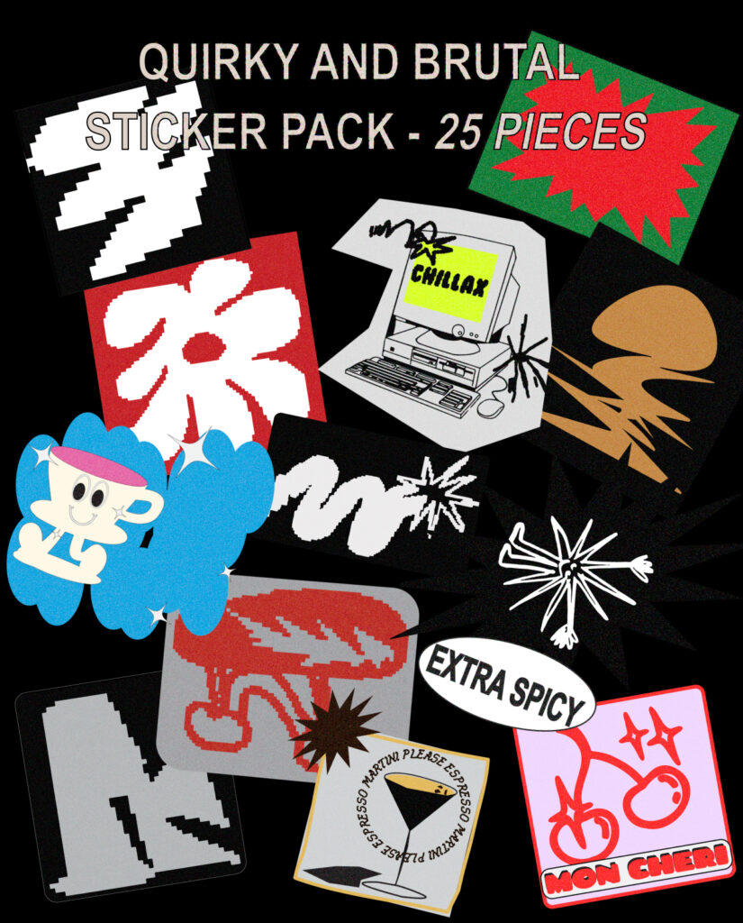 Quirky and Brutal Sticker Pack - 25 Animated Stickers » Dirtybarn