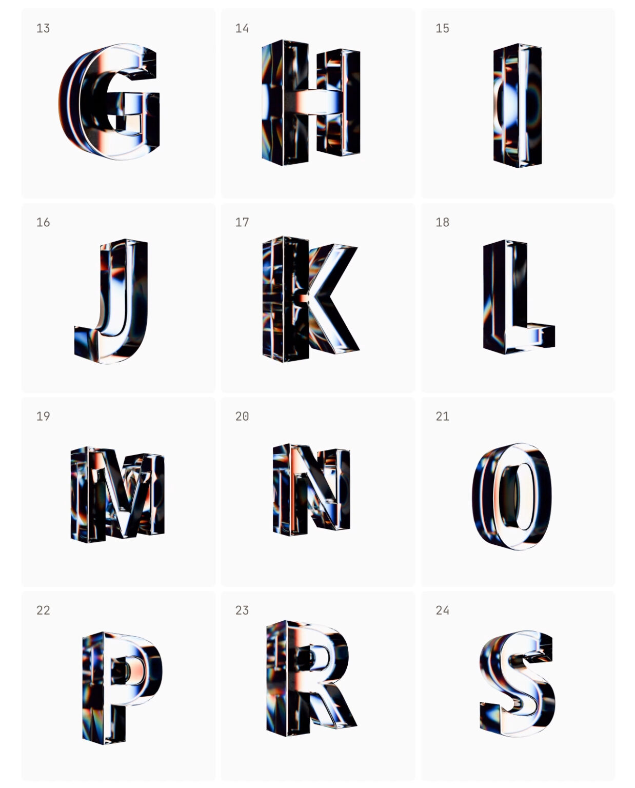 Chroma - 3D Looped Transparent Letters and Symbols » Dirtybarn