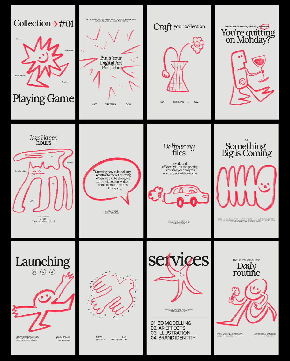 Wonky Social Media Pack - 44 Doodles, 22 Layouts » Dirtybarn